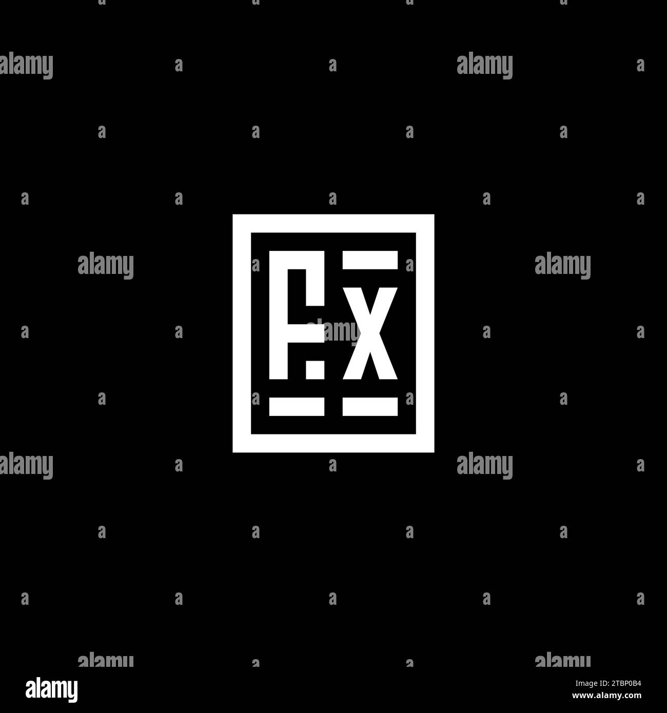 FX initial logo with square rectangular shape style design ideas Stock ...