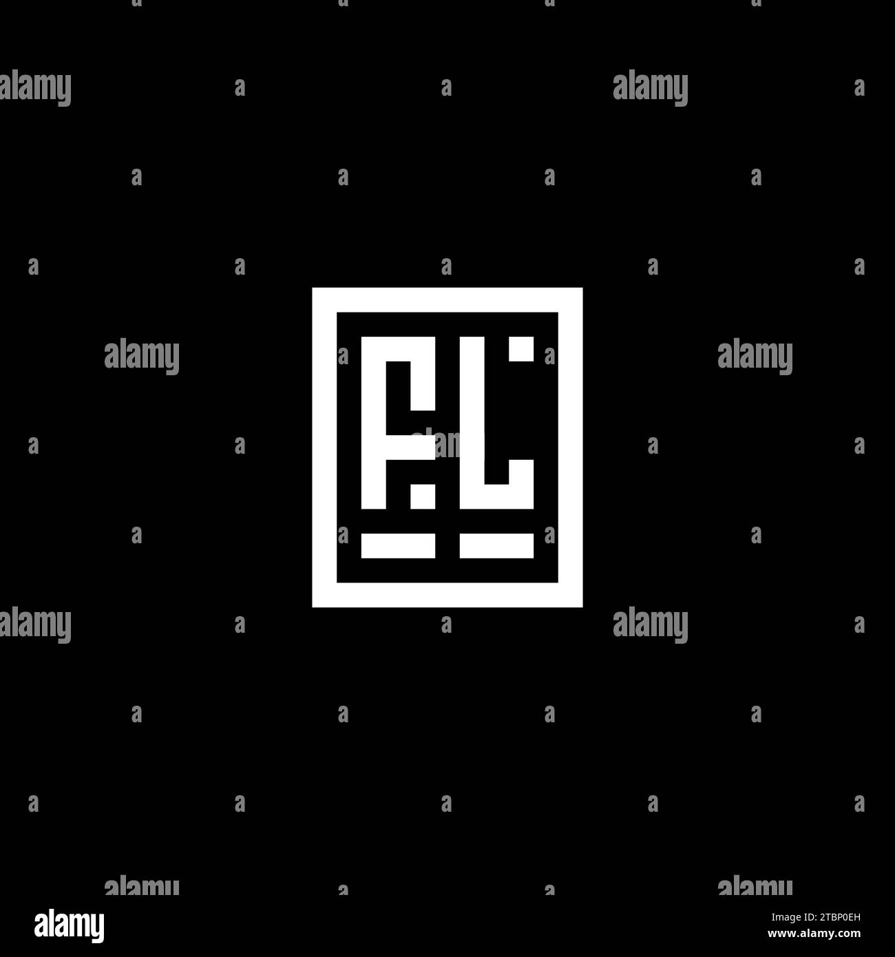 FL initial logo with square rectangular shape style design ideas Stock ...