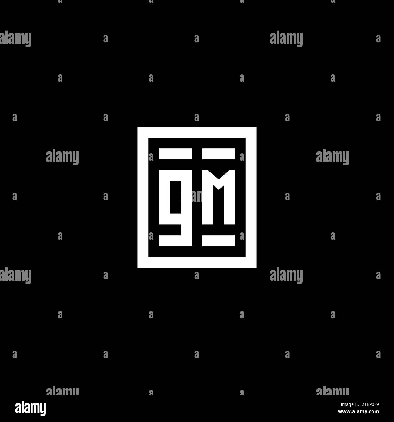 GM initial logo with square rectangular shape style design ideas Stock ...