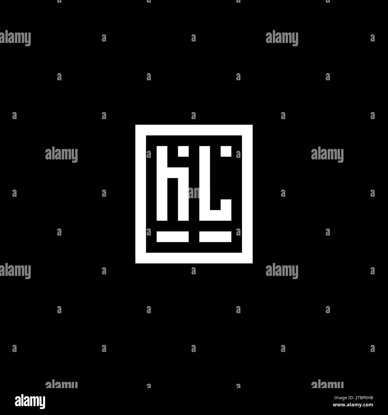 HL initial logo with square rectangular shape style design ideas Stock ...