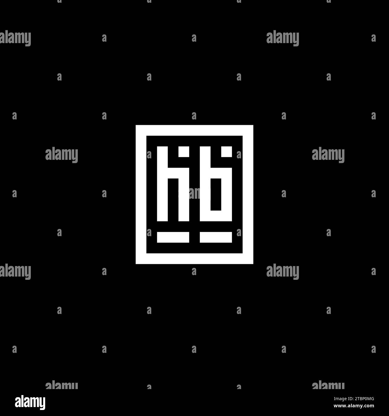 HB initial logo with square rectangular shape style design ideas Stock ...
