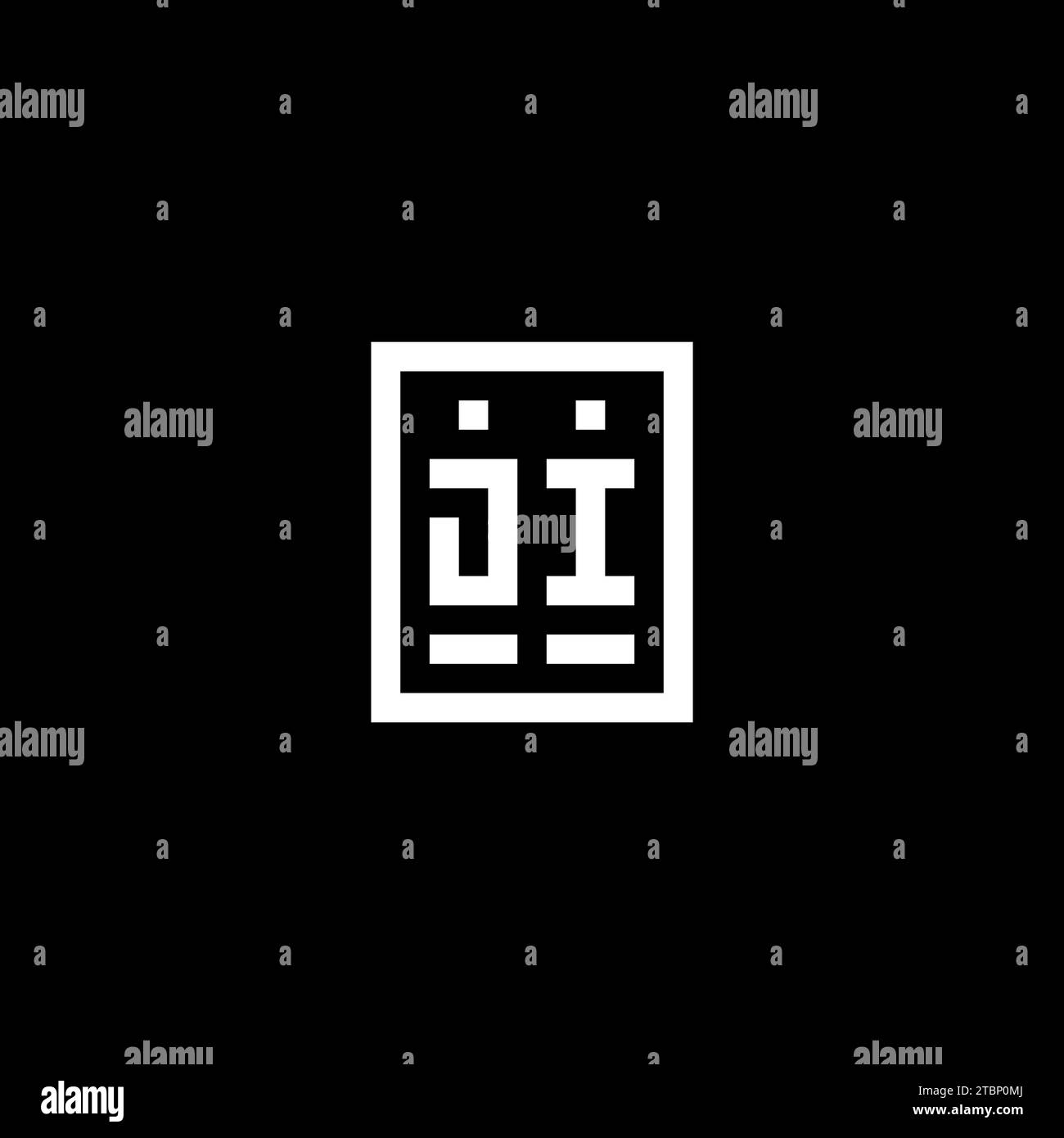 JI initial logo with square rectangular shape style design ideas Stock ...