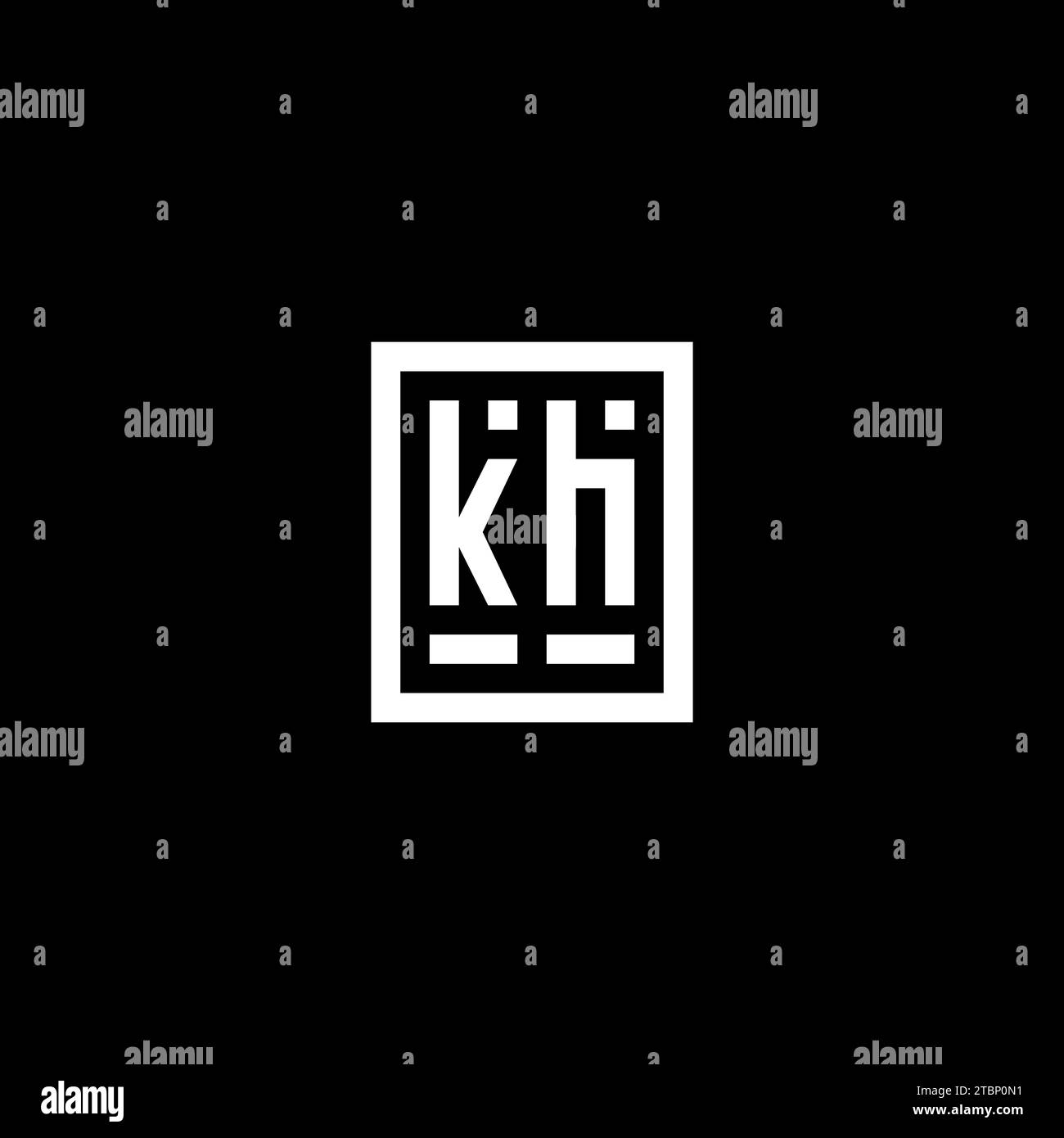 KH initial logo with square rectangular shape style design ideas Stock ...