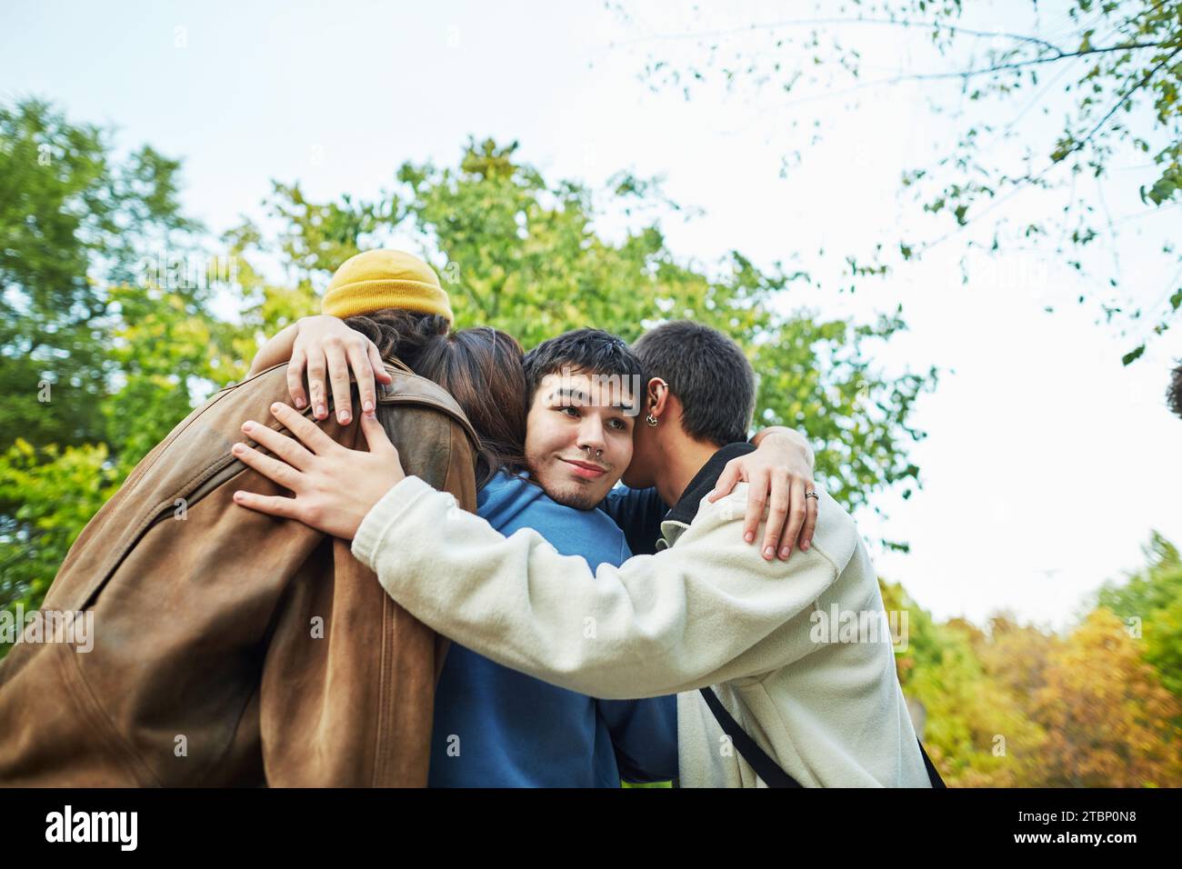 Teenager hugging man hi-res stock photography and images - Alamy