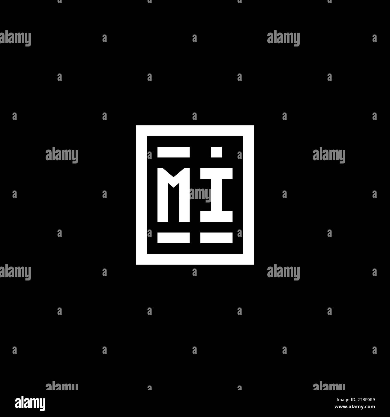 MI initial logo with square rectangular shape style design ideas Stock ...