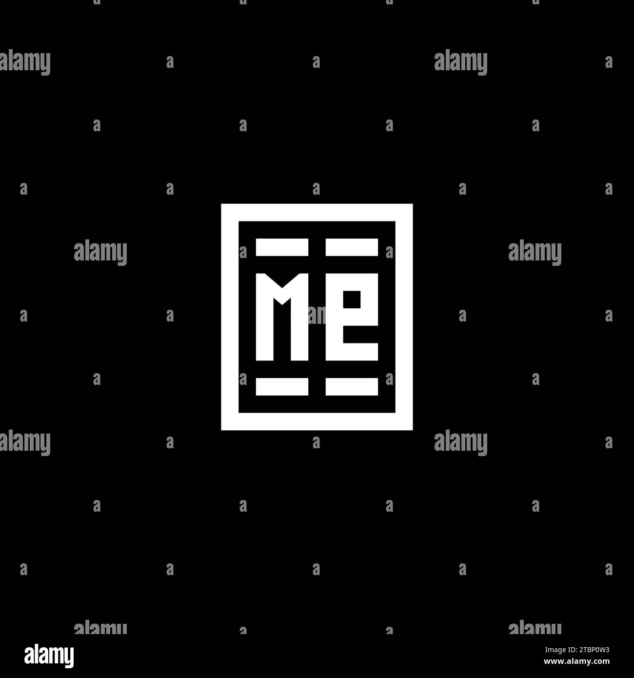 ME initial logo with square rectangular shape style design ideas Stock ...