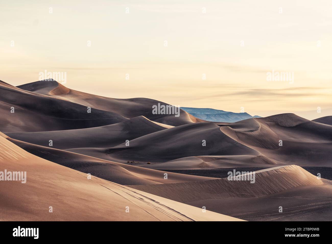 Wide View of Huge Sand Dunes at Sunset Stock Photo - Alamy