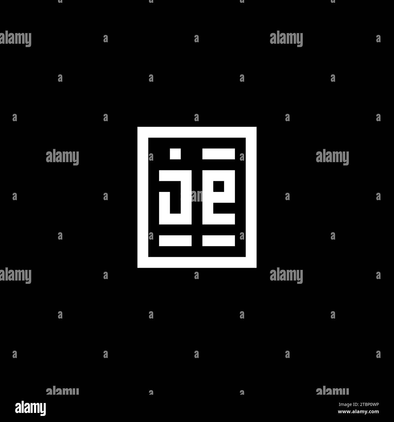 JE initial logo with square rectangular shape style design ideas Stock ...
