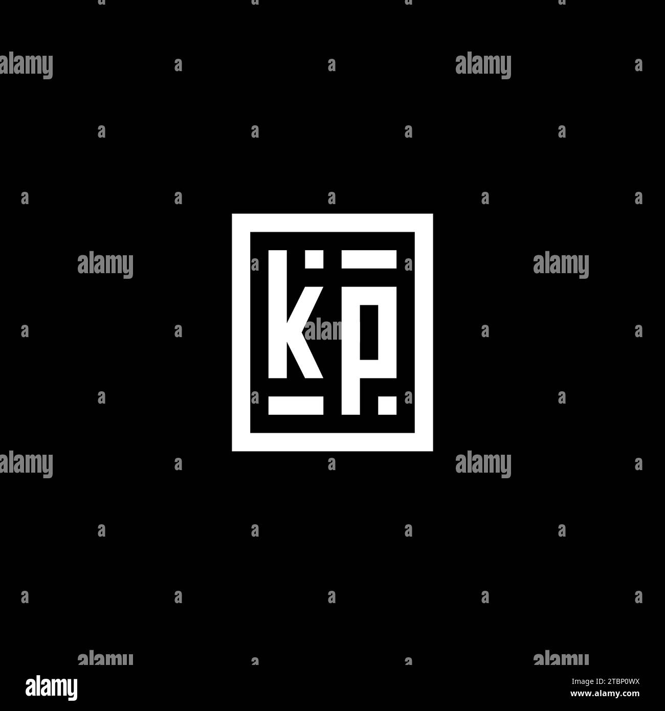 KP initial logo with square rectangular shape style design ideas Stock ...