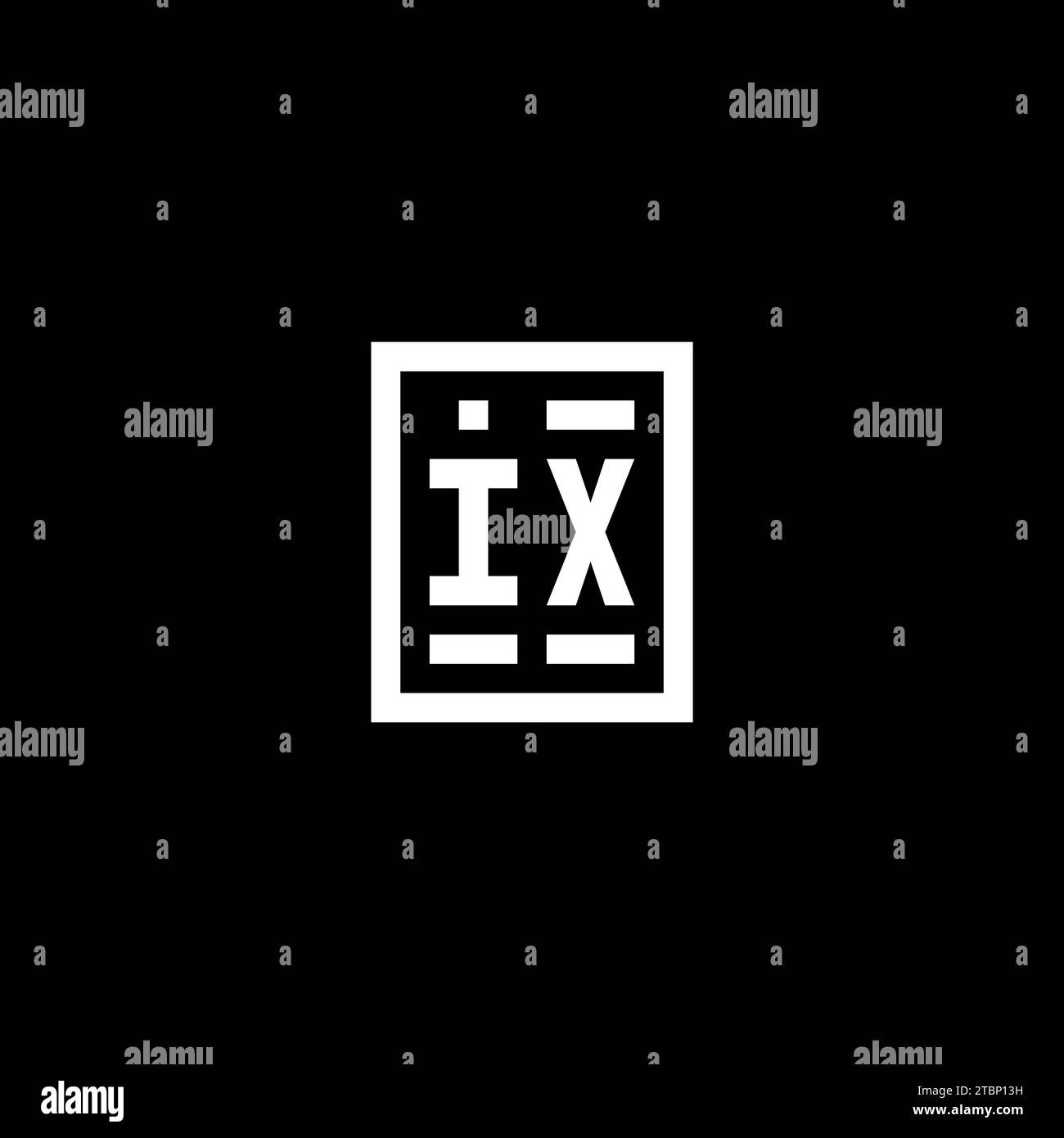 IX initial logo with square rectangular shape style design ideas Stock ...