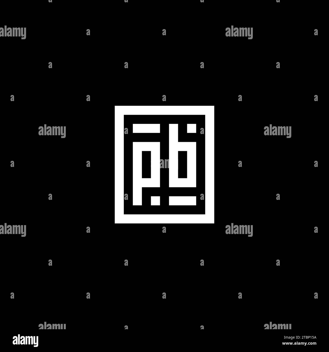 PB initial logo with square rectangular shape style design ideas Stock ...