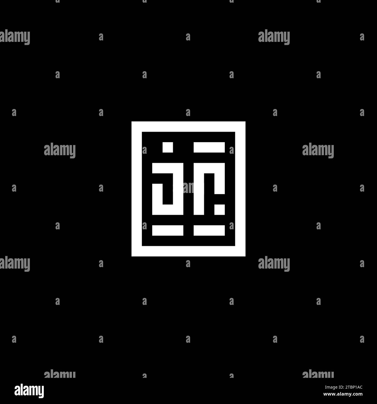 JR initial logo with square rectangular shape style design ideas Stock ...