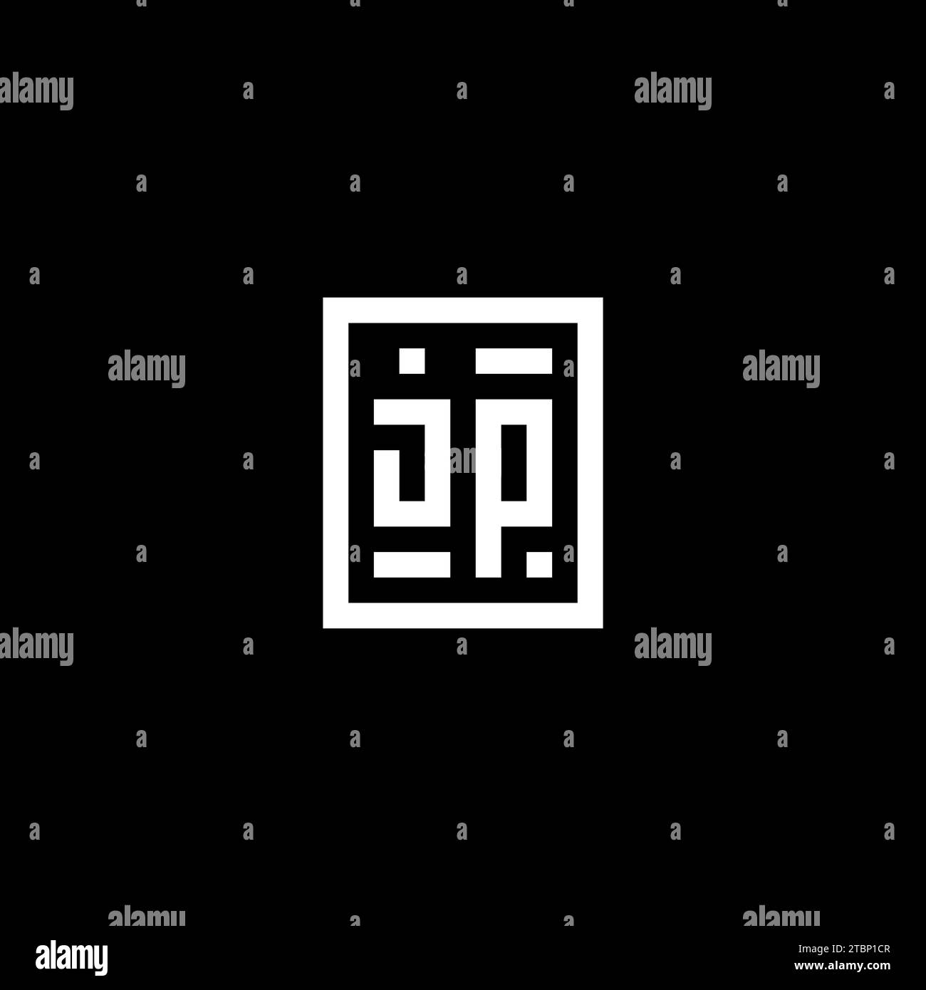 JP initial logo with square rectangular shape style design ideas Stock Vector Image & Art - Alamy