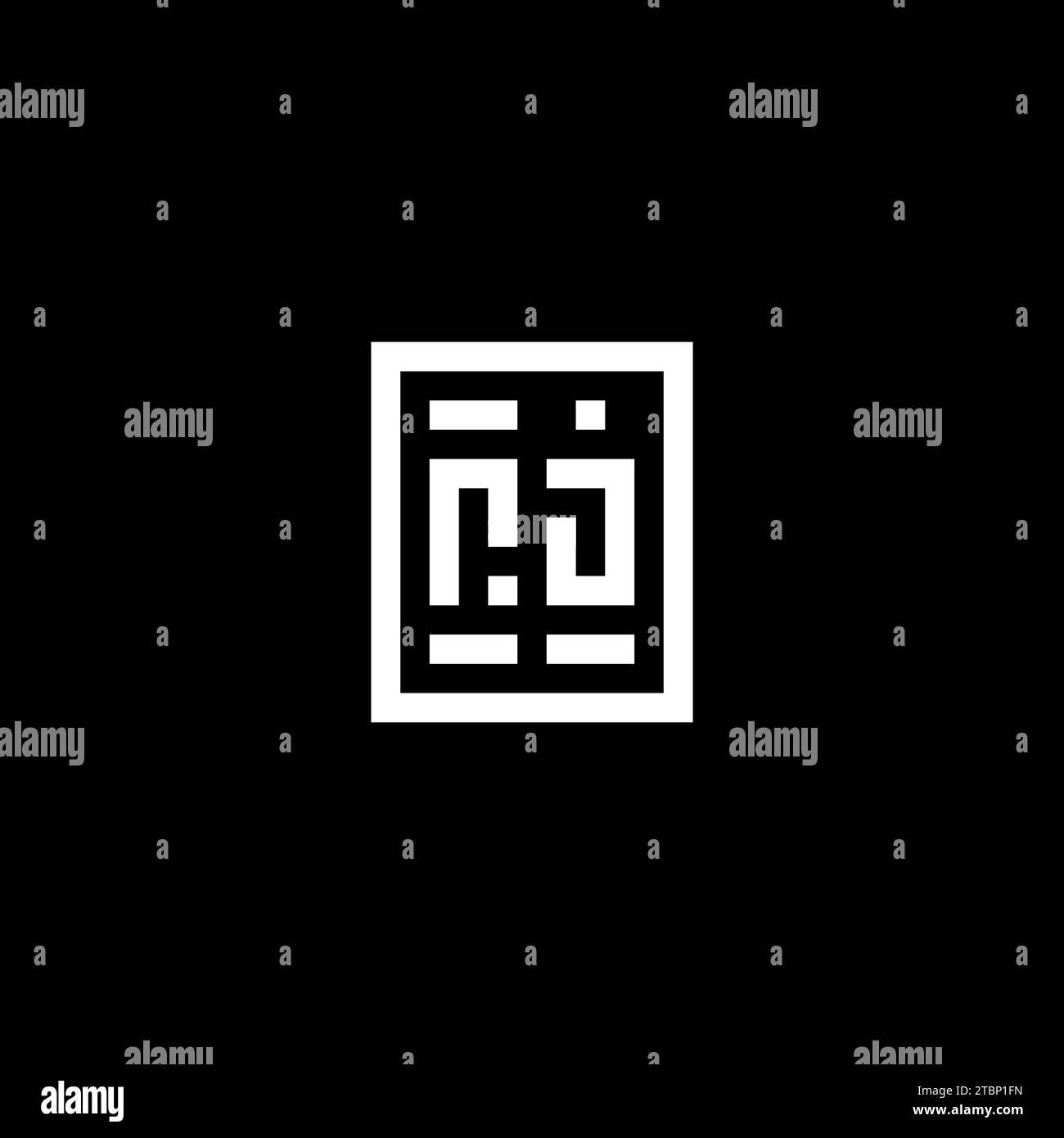 RJ initial logo with square rectangular shape style design ideas Stock ...