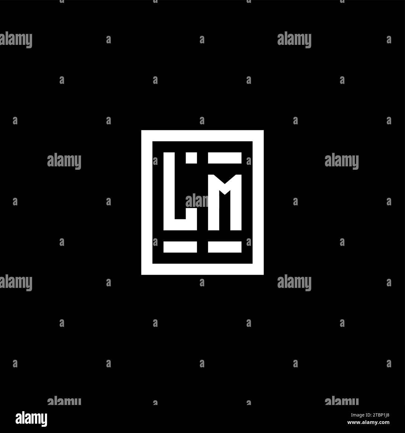 LM initial logo with square rectangular shape style design ideas Stock ...
