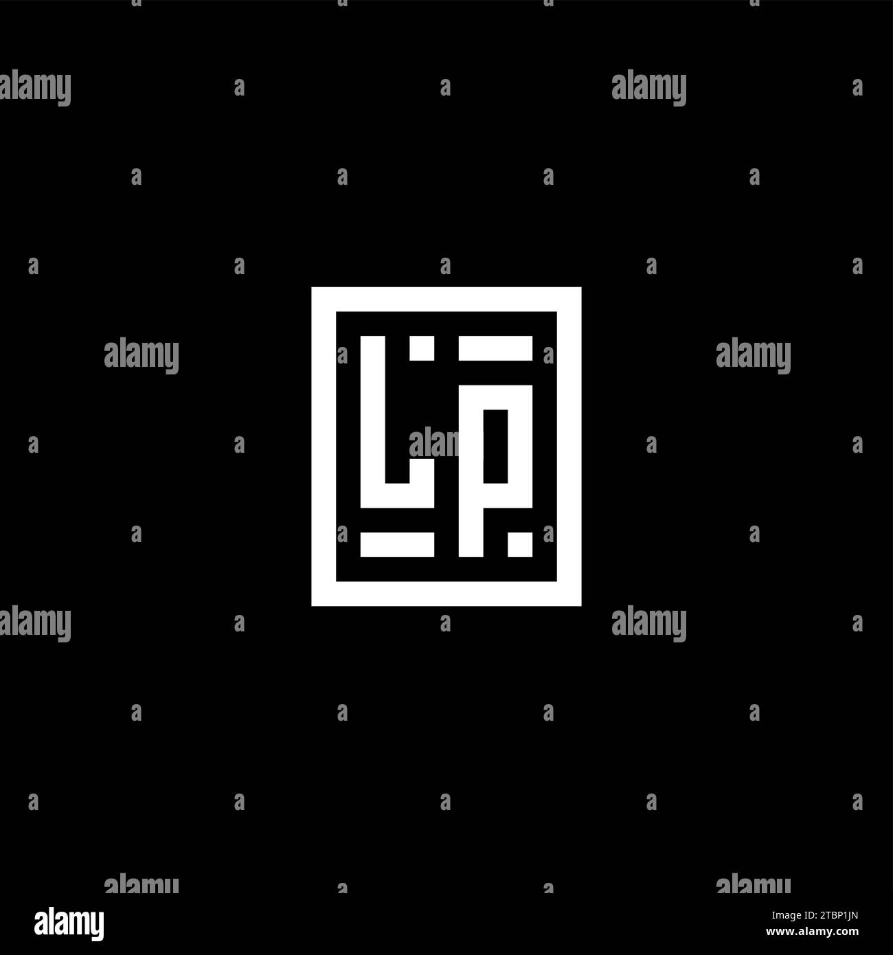 LP initial logo with square rectangular shape style design ideas Stock ...