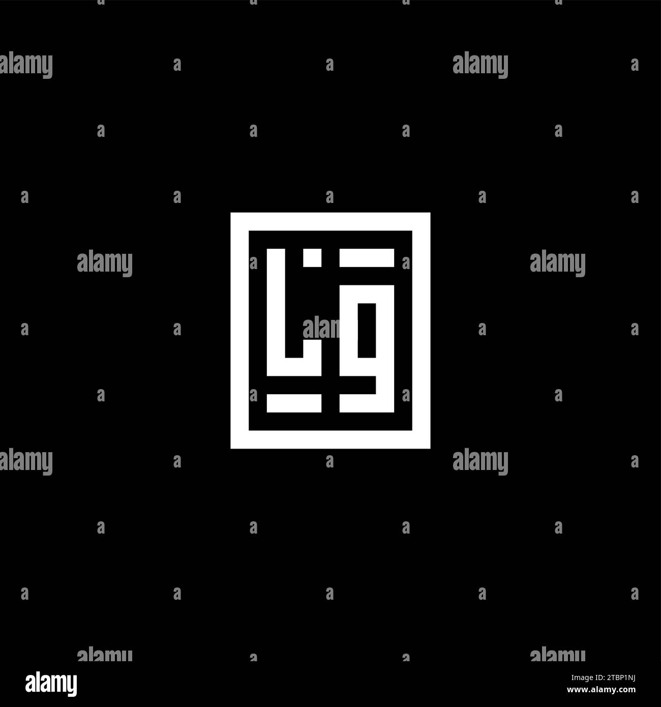 LG initial logo with square rectangular shape style design ideas Stock ...