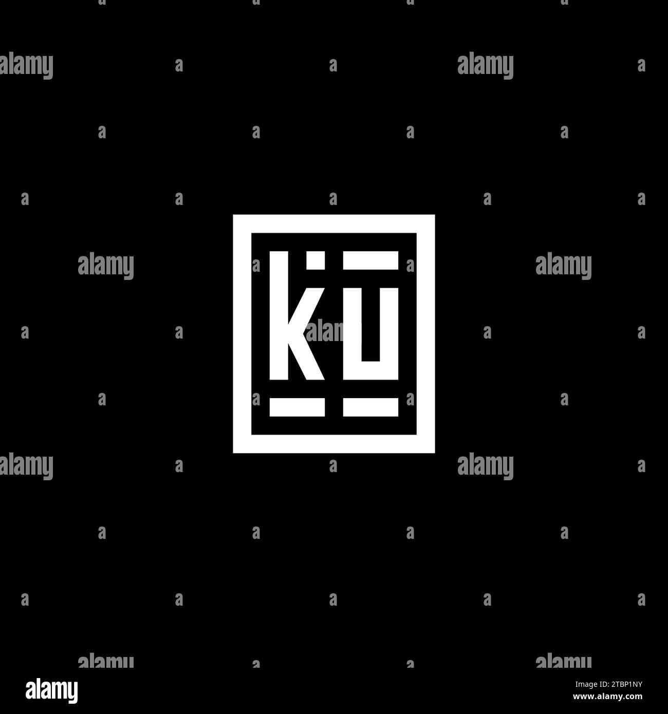 KU initial logo with square rectangular shape style design ideas Stock ...