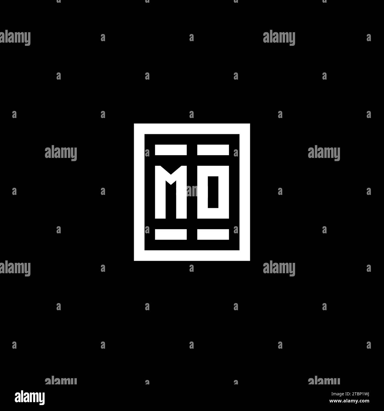MO initial logo with square rectangular shape style design ideas Stock ...