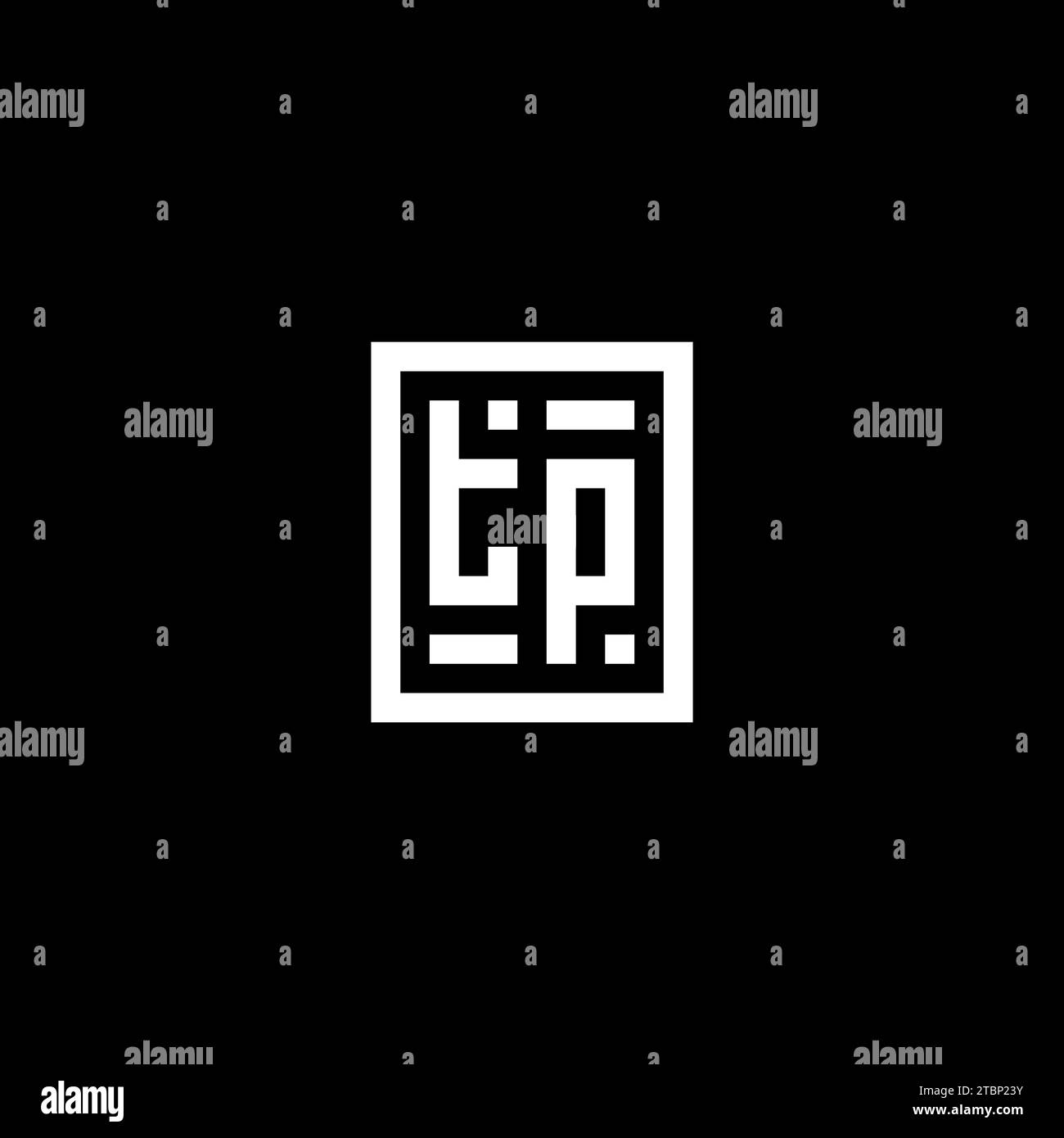 TP initial logo with square rectangular shape style design ideas Stock ...