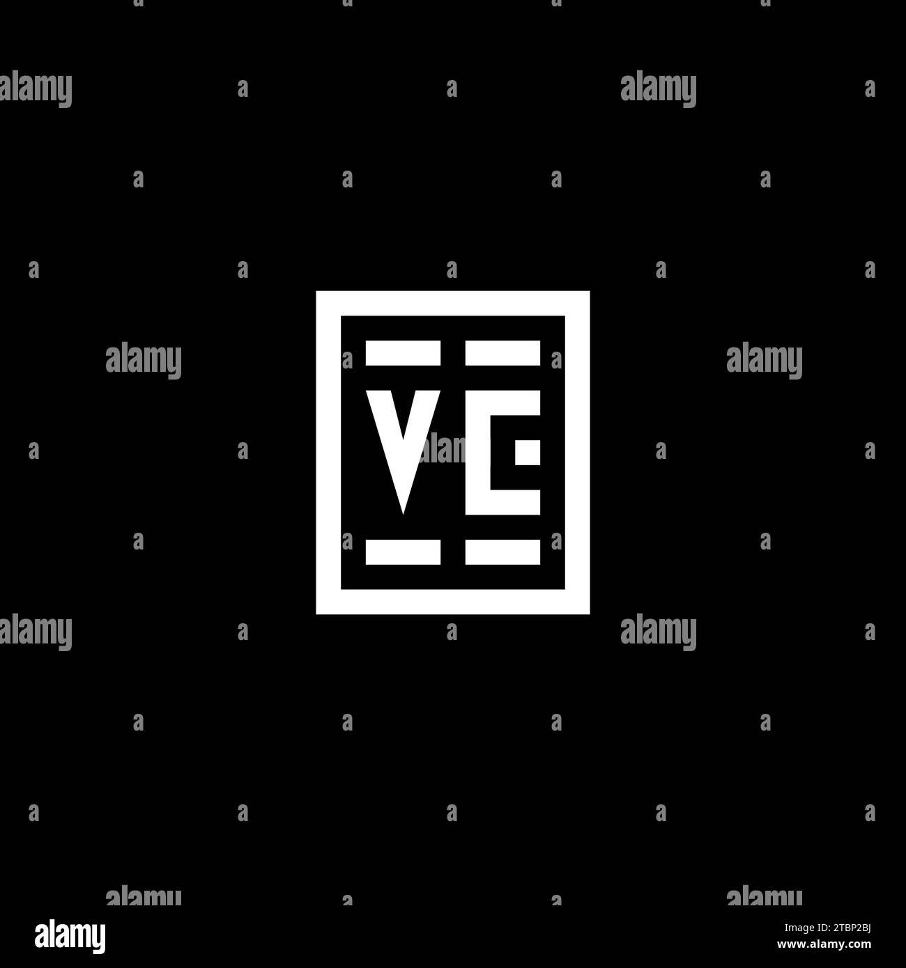 VC initial logo with square rectangular shape style design ideas Stock ...