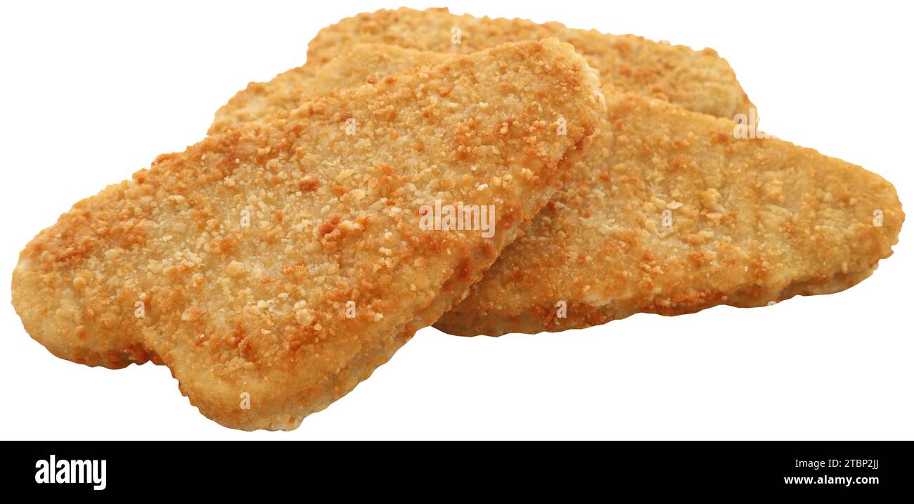 Crispy fish fillet made of Alaska Pollock closeup and isolated Stock ...