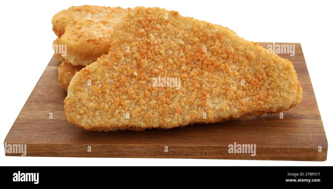 Crispy fish fillet made of Alaska Pollock closeup and isolated Stock ...