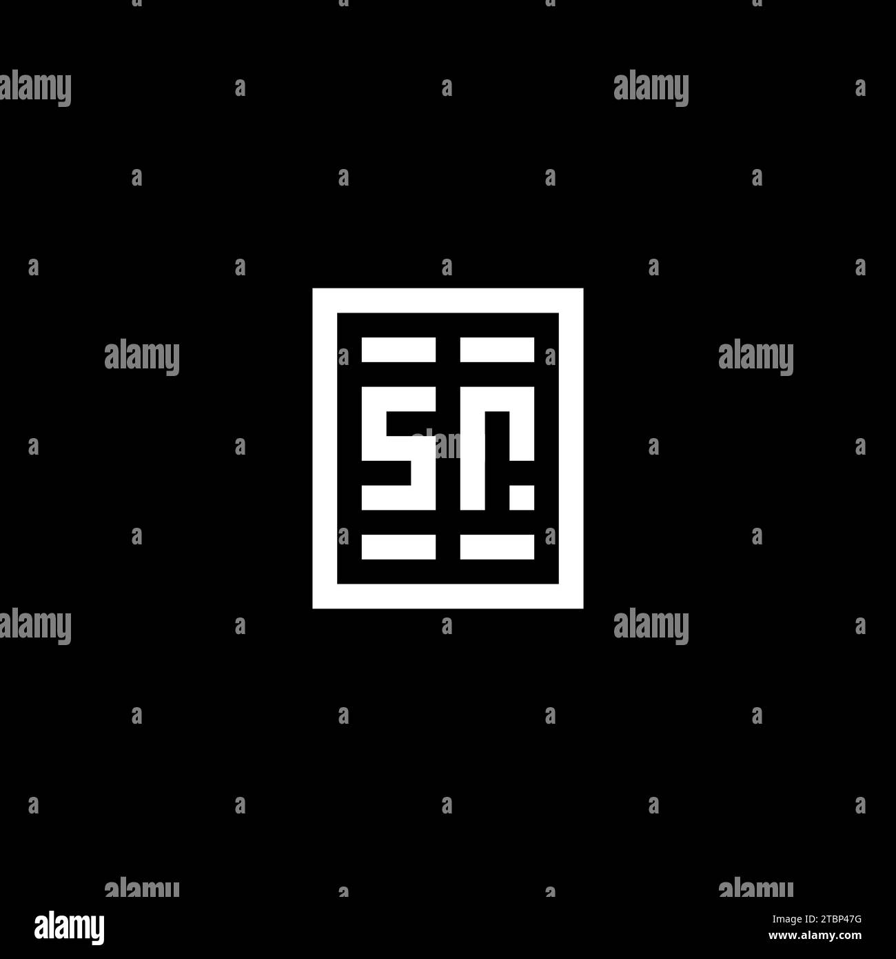 SR initial logo with square rectangular shape style design ideas Stock ...