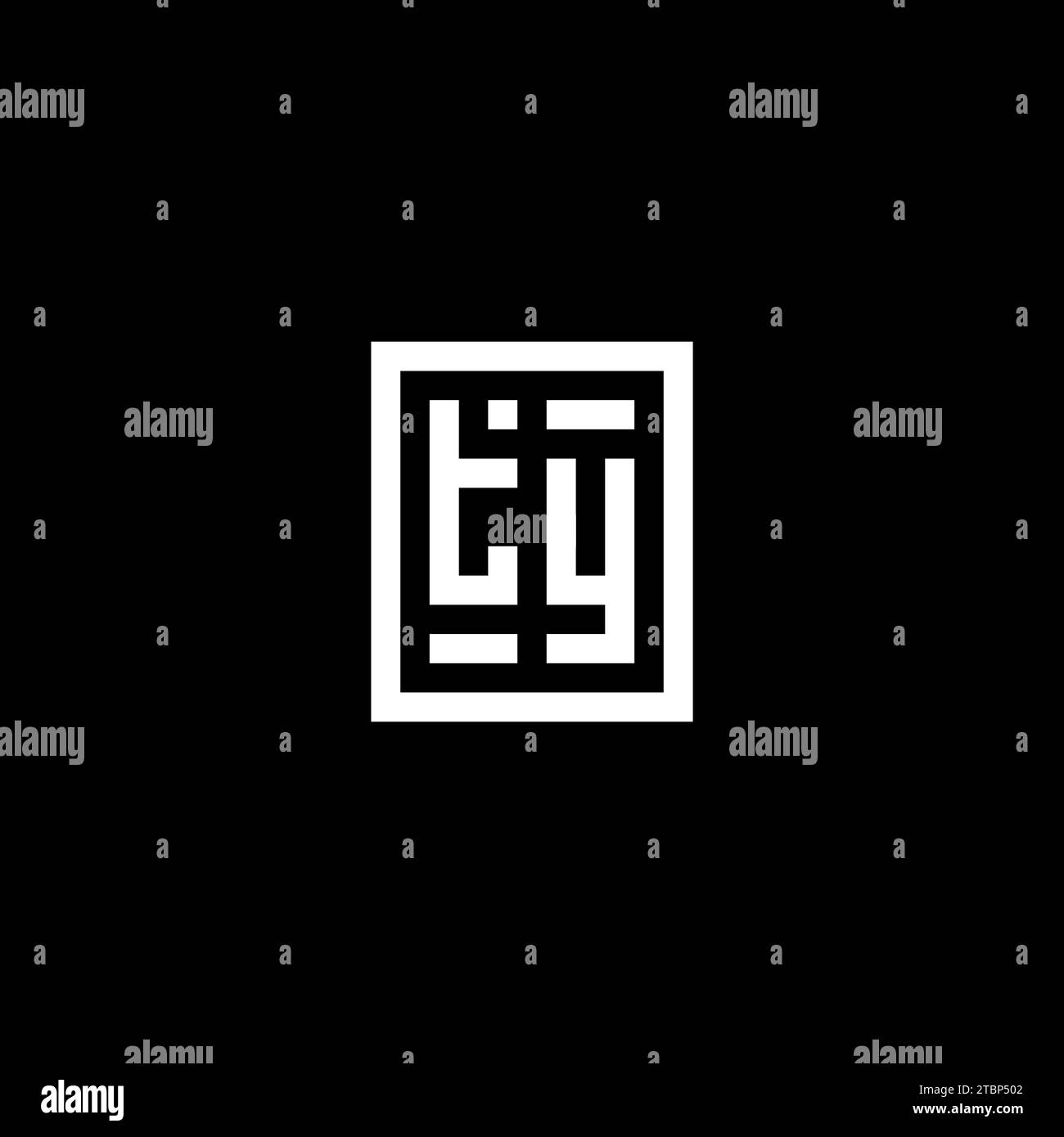 TY initial logo with square rectangular shape style design ideas Stock ...