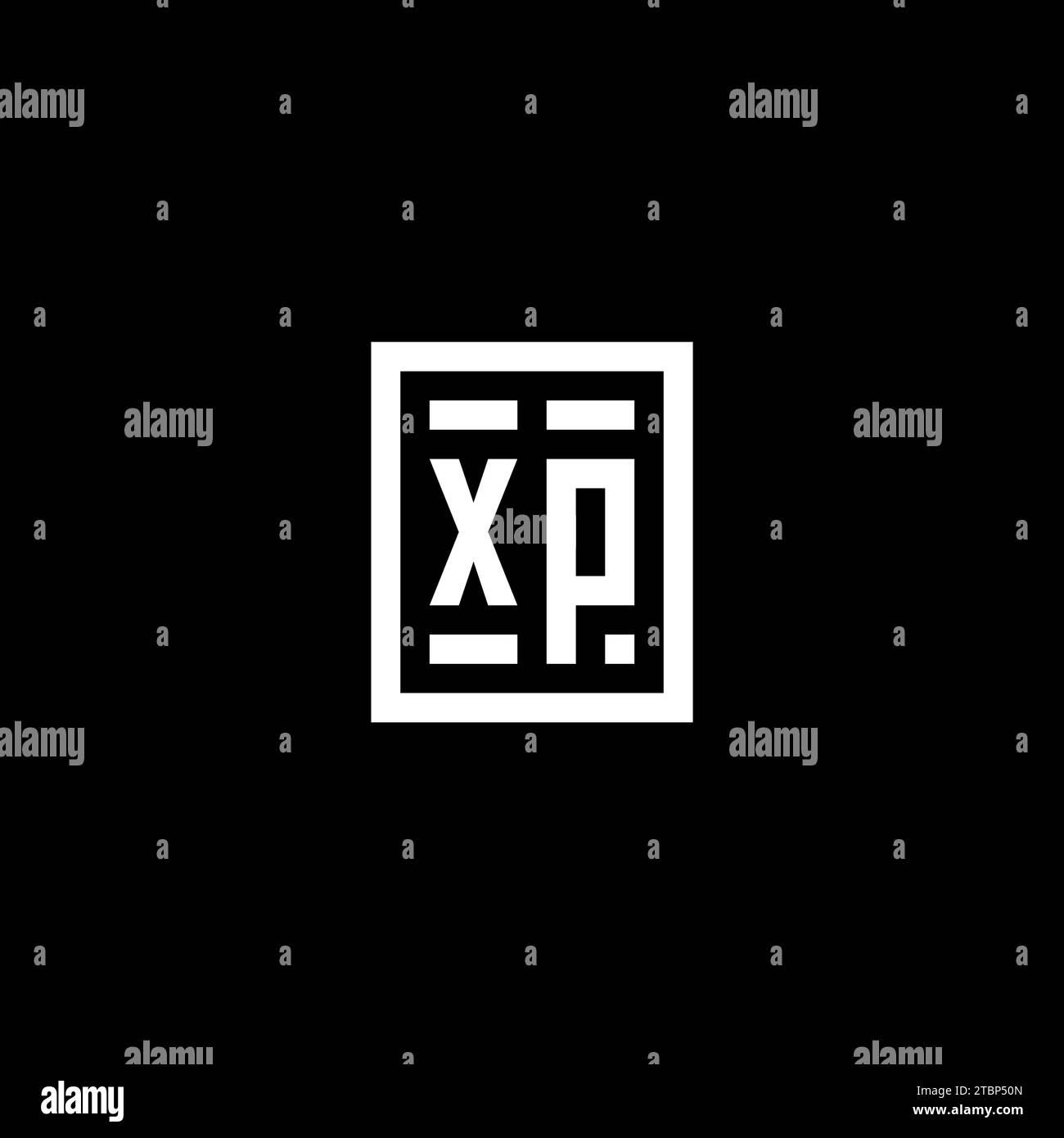 XP initial logo with square rectangular shape style design ideas Stock ...