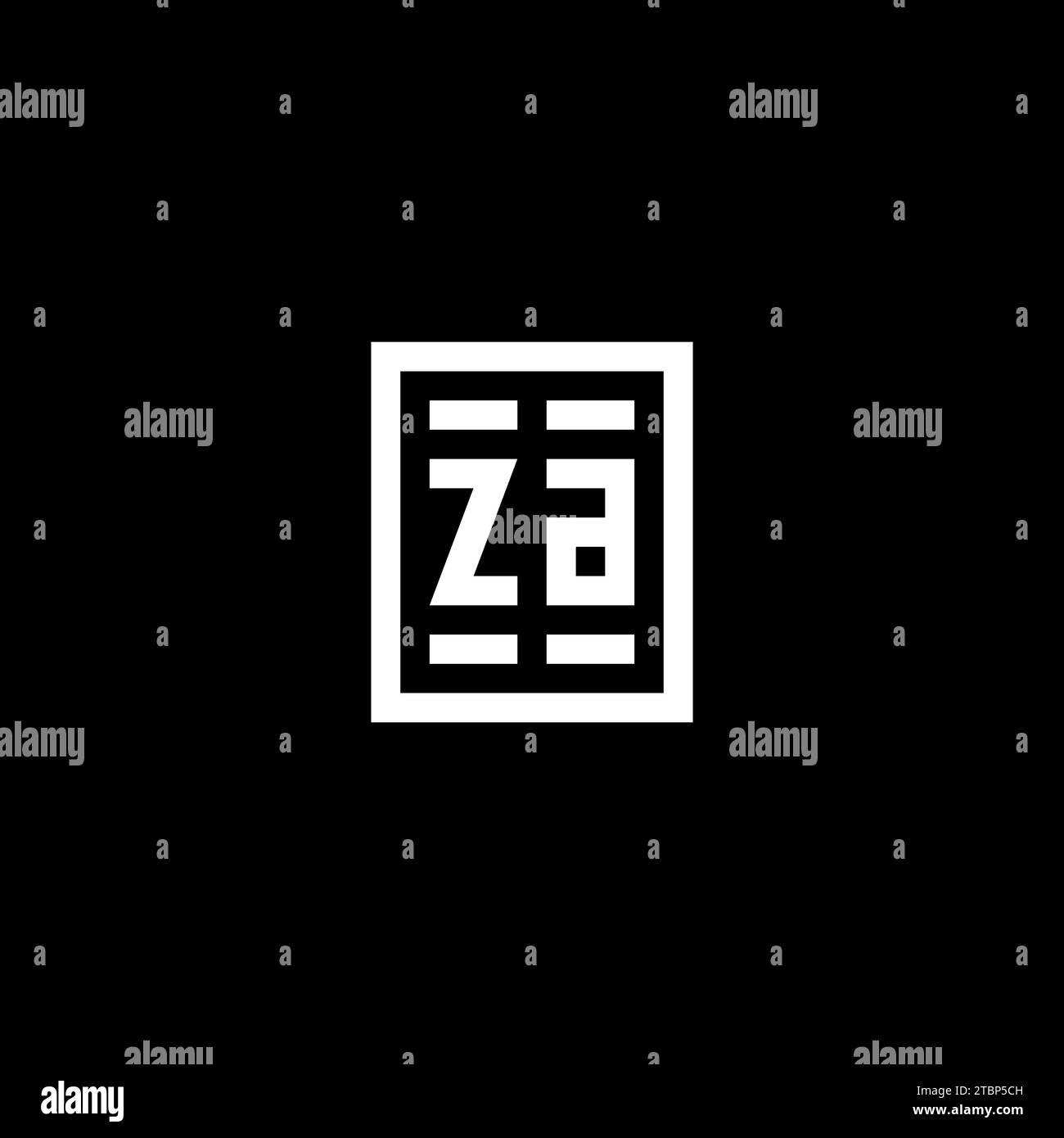 ZA initial logo with square rectangular shape style design ideas Stock ...