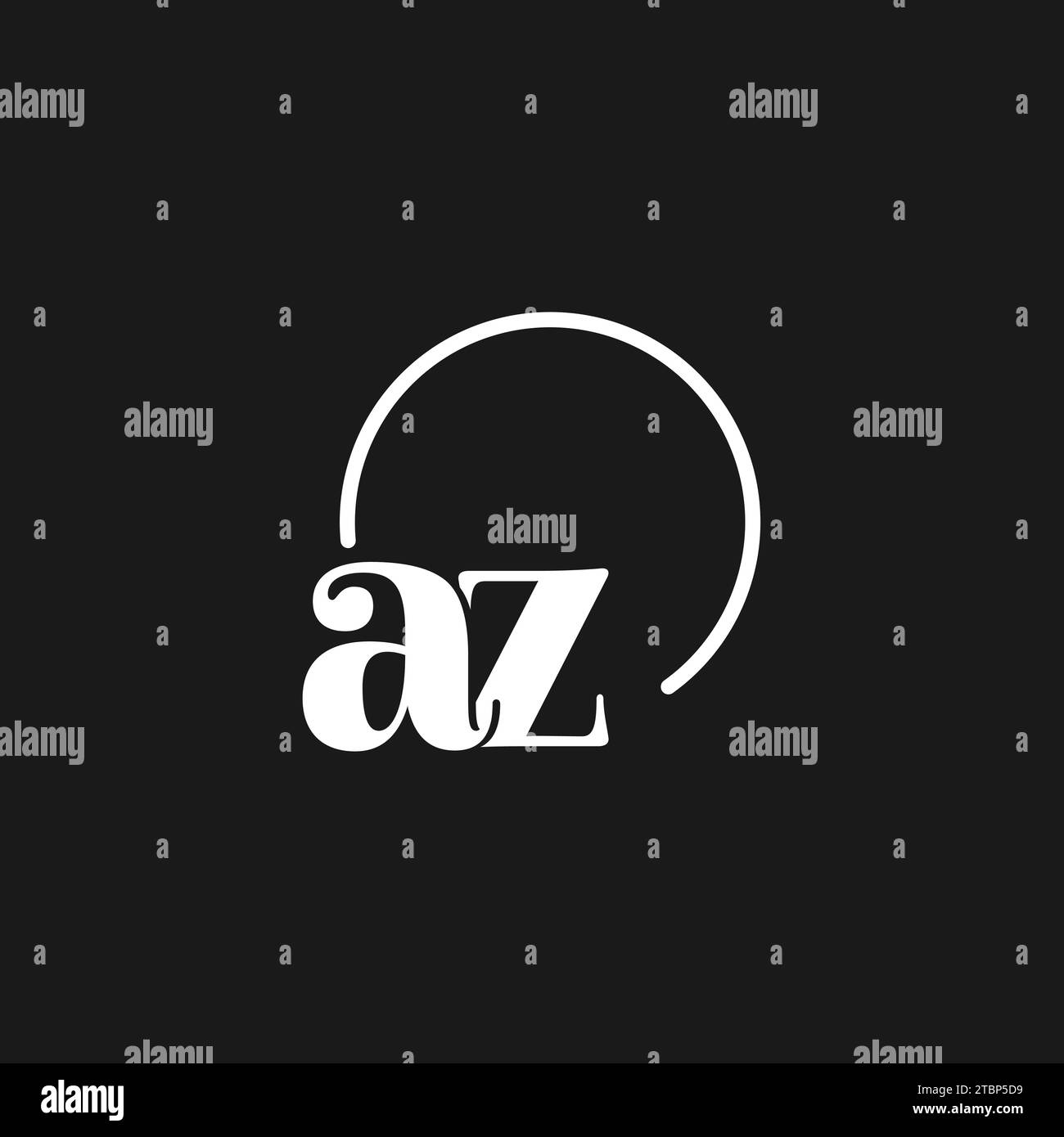 AZ logo initials monogram with circular lines, minimalist and clean ...