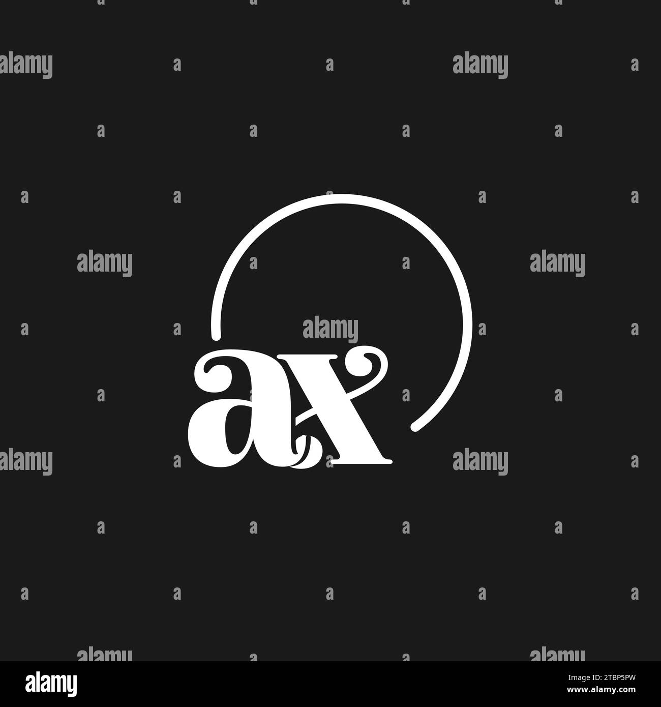 AX logo initials monogram with circular lines, minimalist and clean logo design, simple but ...