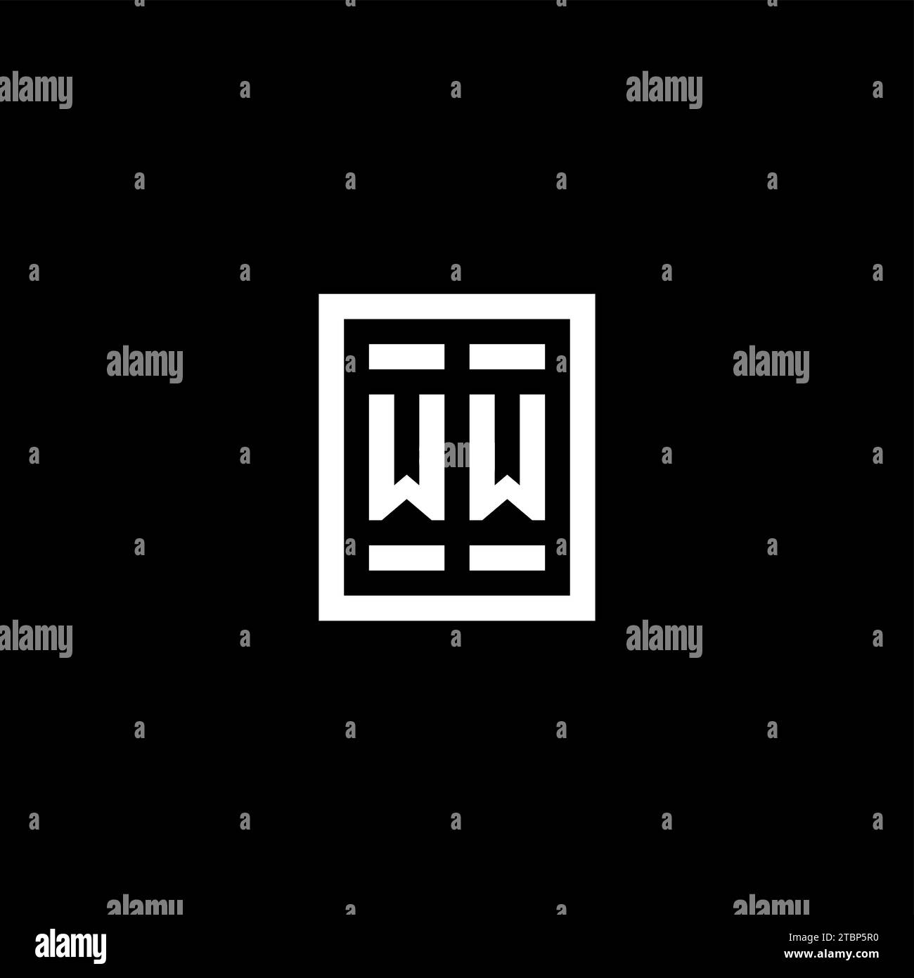 WW initial logo with square rectangular shape style design ideas Stock ...