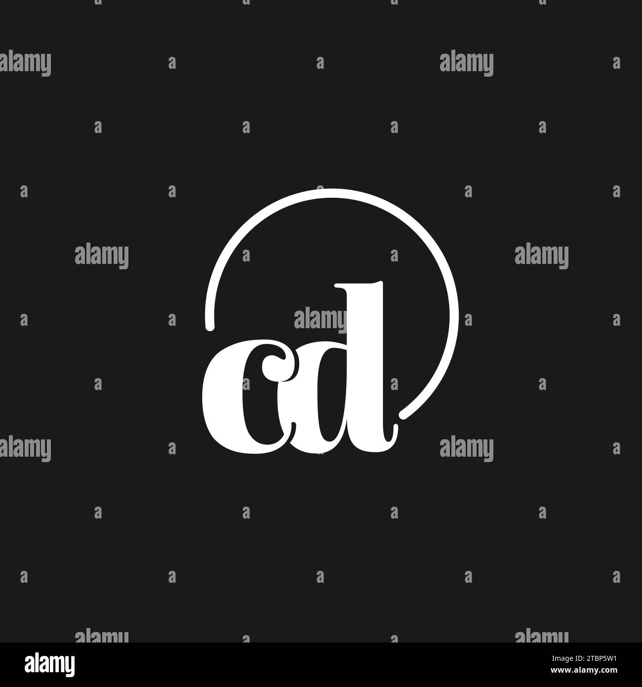 CD logo initials monogram with circular lines, minimalist and clean ...