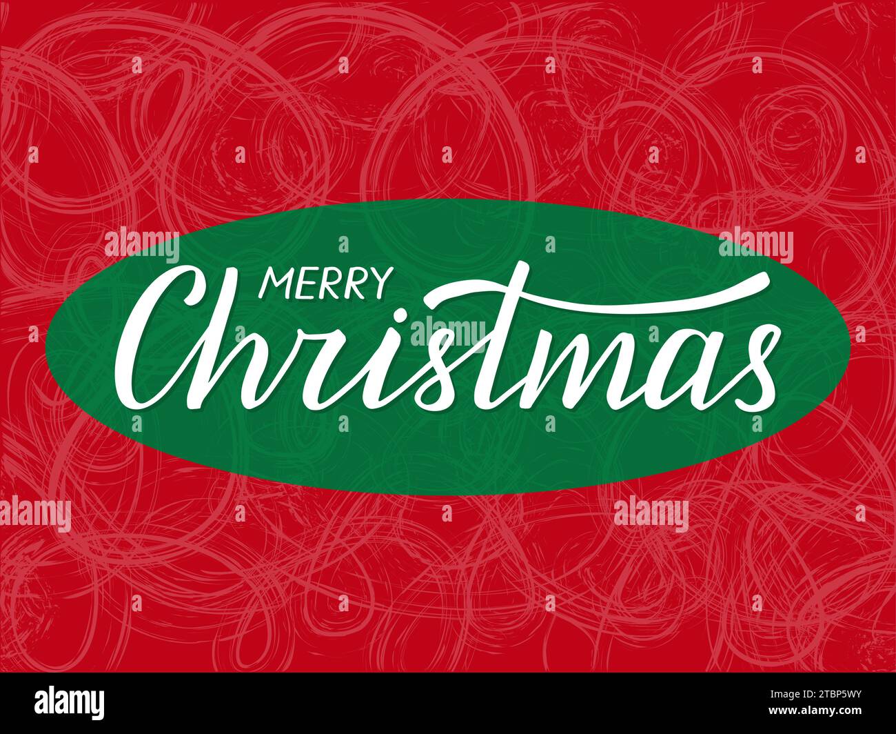 Merry Christmas greeting card with handwritten lettering. Modern brush ...