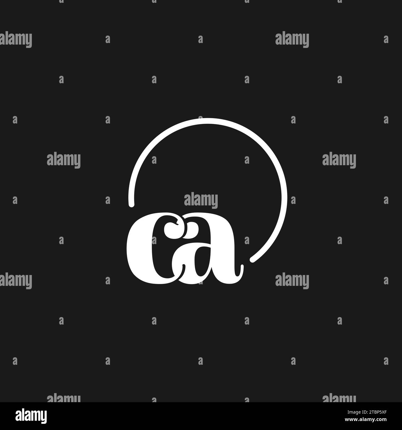 CA logo initials monogram with circular lines, minimalist and clean ...