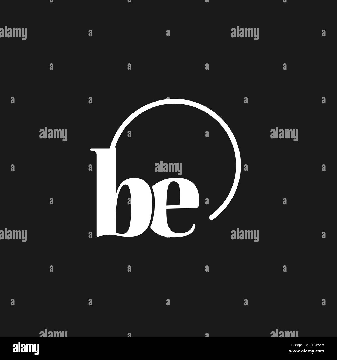 BE logo initials monogram with circular lines, minimalist and clean ...