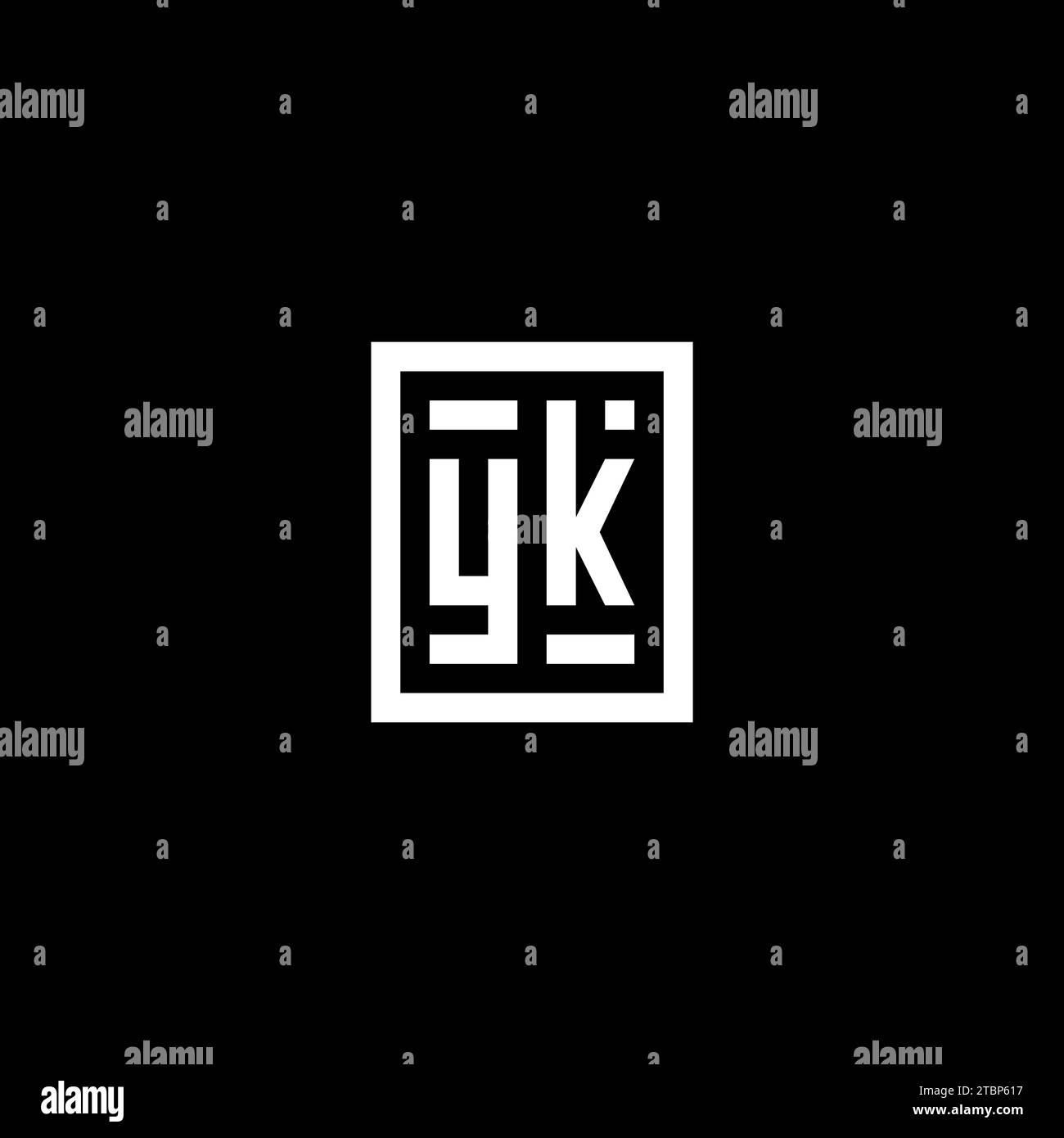 YK initial logo with square rectangular shape style design ideas Stock ...