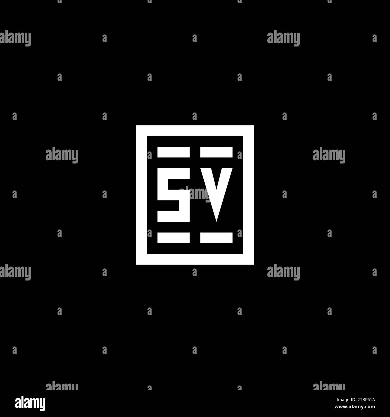 SV initial logo with square rectangular shape style design ideas Stock ...