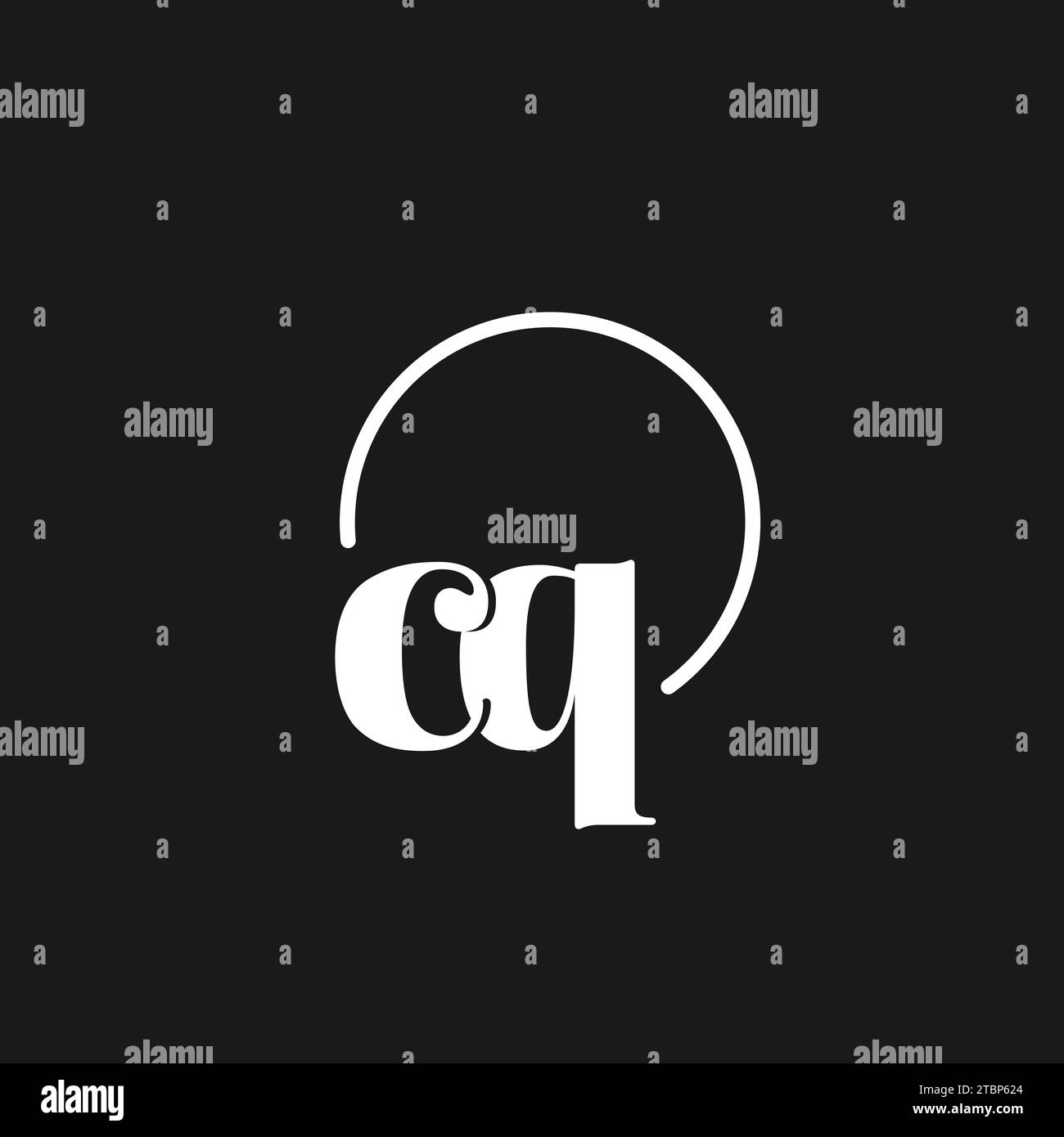 CQ logo initials monogram with circular lines, minimalist and clean ...