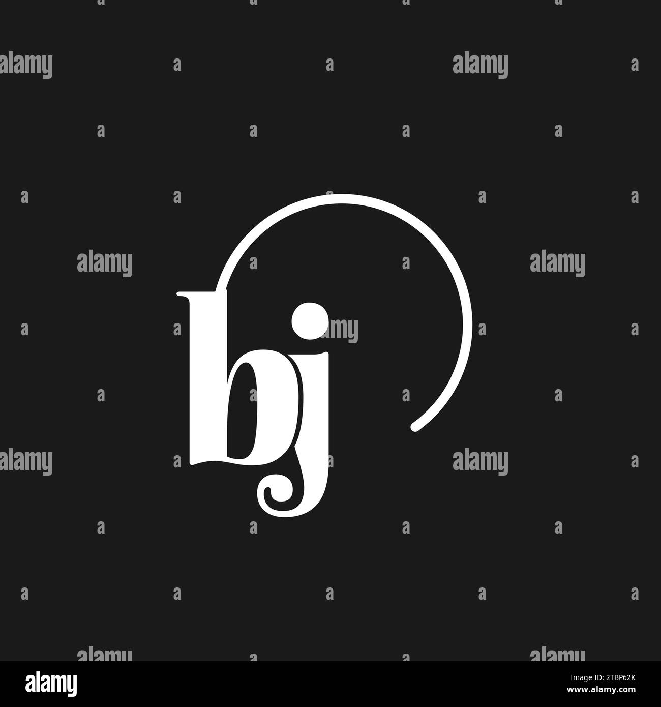 BJ logo initials monogram with circular lines, minimalist and clean ...