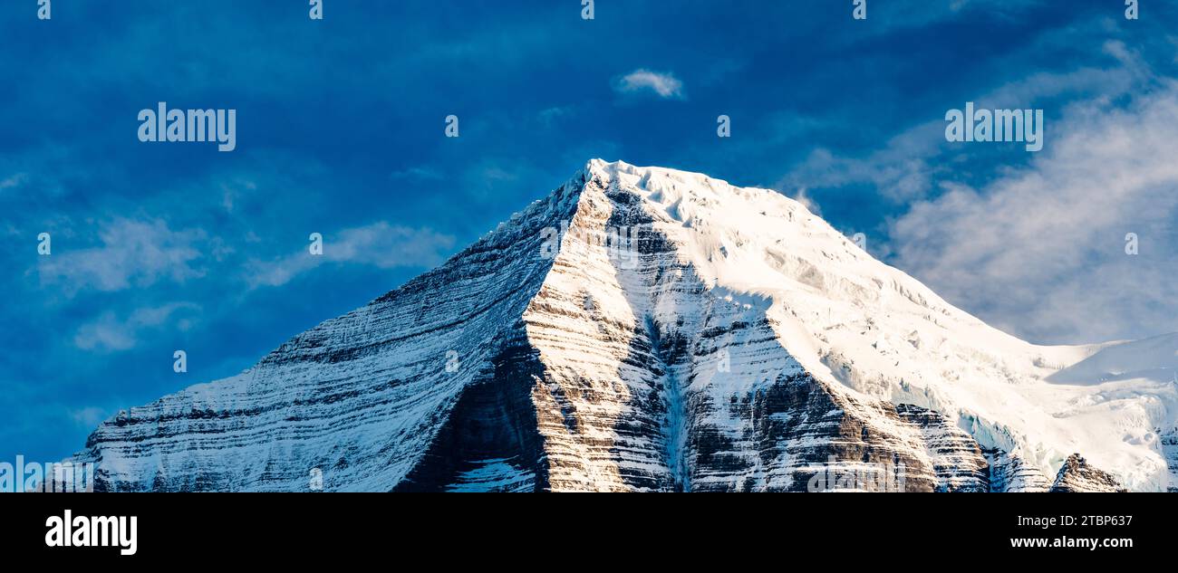 The peak of Mount Robson in the autumn, British Columbia, Canada Stock ...