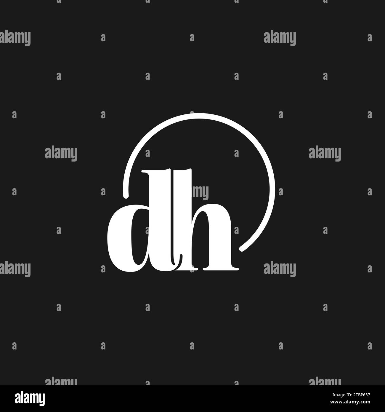DH logo initials monogram with circular lines, minimalist and clean ...