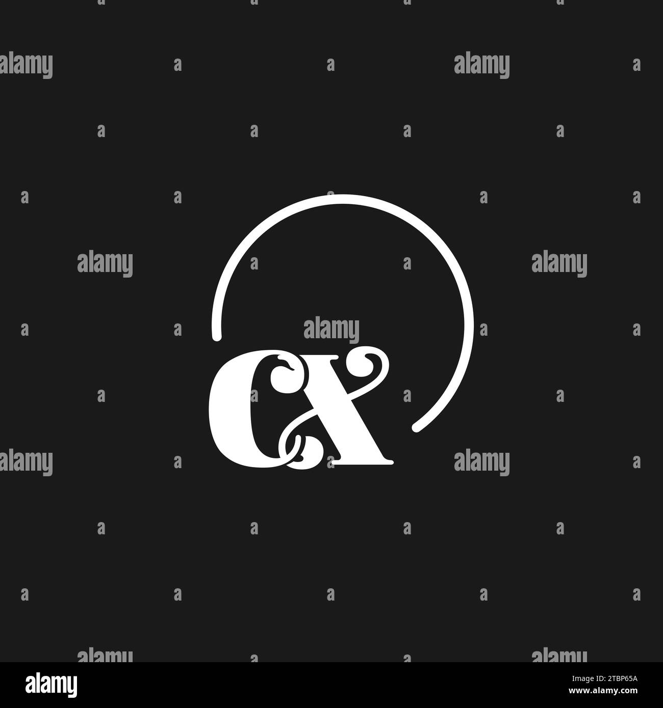 CX logo initials monogram with circular lines, minimalist and clean logo design, simple but ...