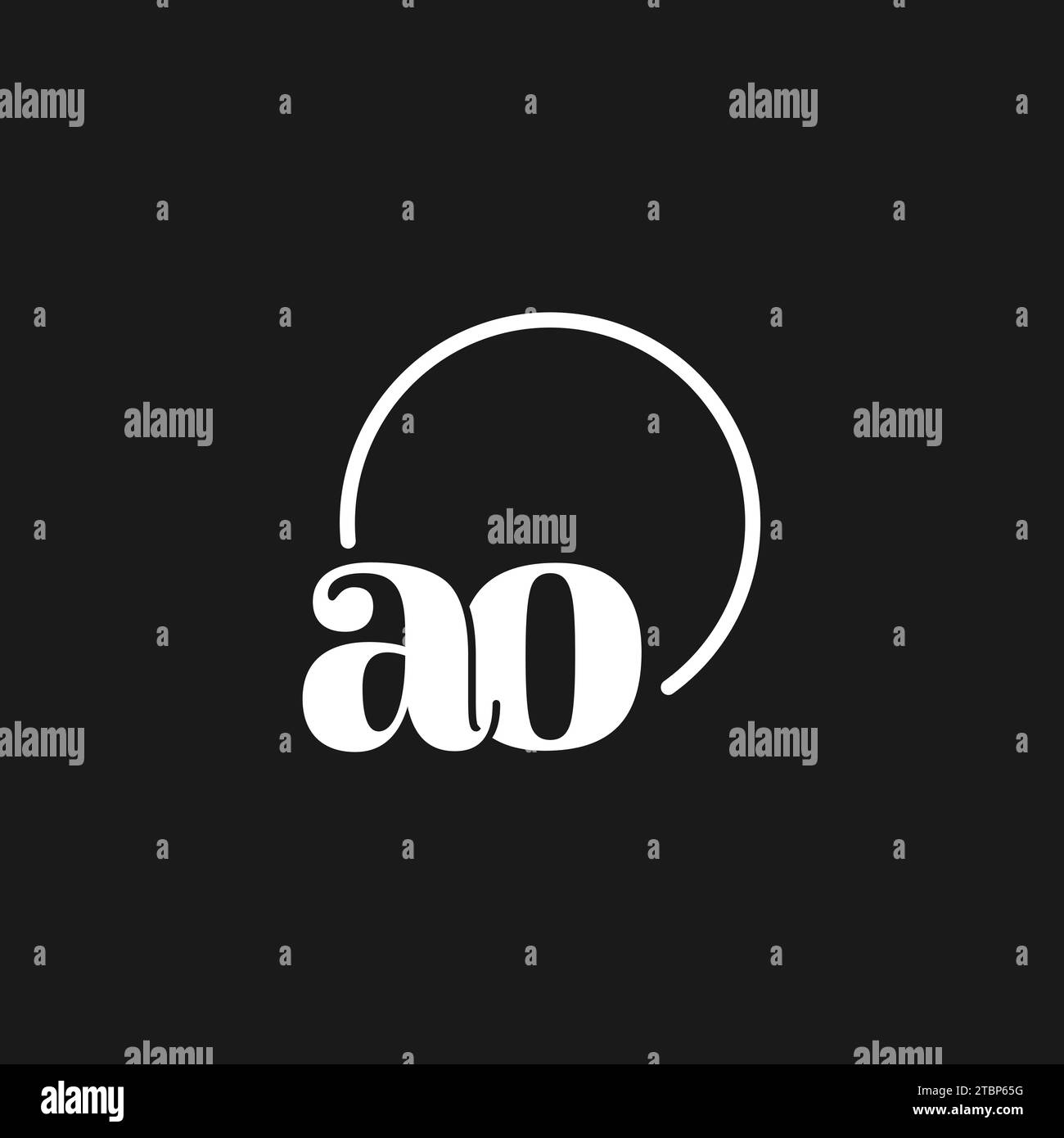 AO logo initials monogram with circular lines, minimalist and clean ...