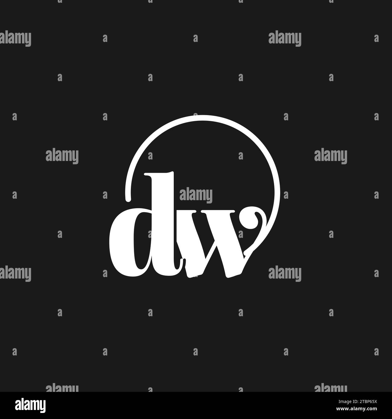 DW logo initials monogram with circular lines, minimalist and clean ...