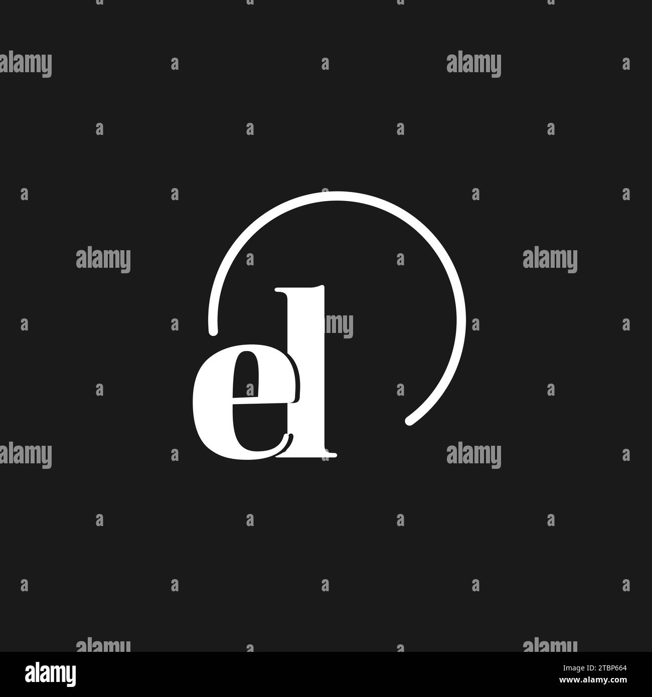 EL logo initials monogram with circular lines, minimalist and clean ...