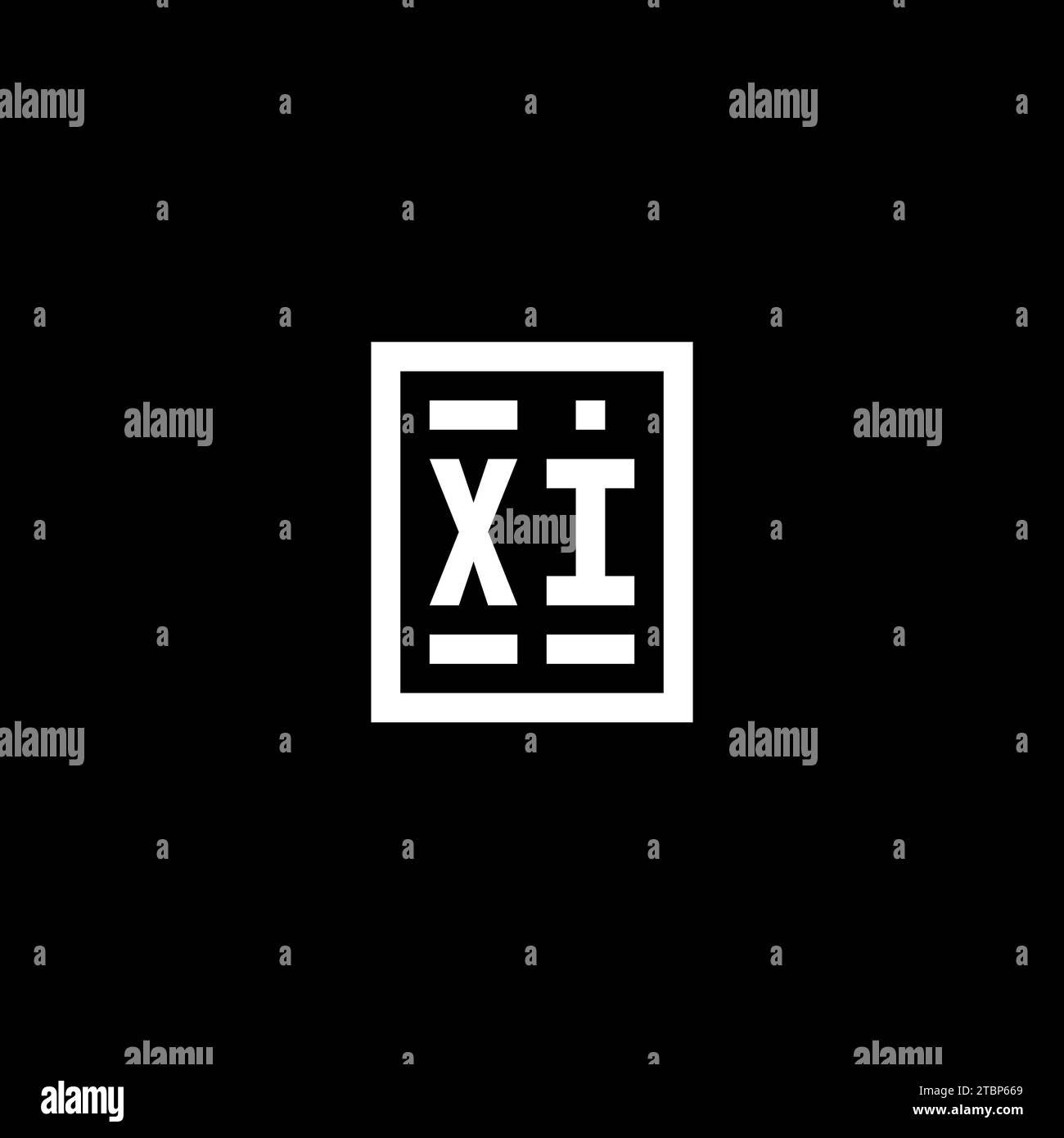 XI initial logo with square rectangular shape style design ideas Stock ...
