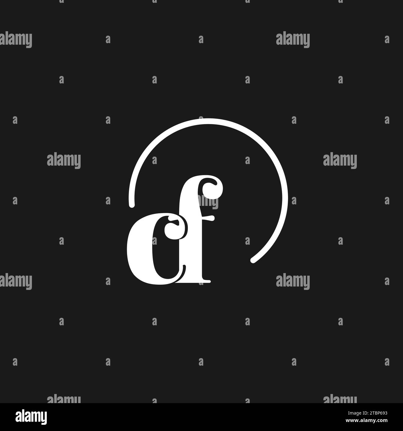 CF logo initials monogram with circular lines, minimalist and clean logo design, simple but ...